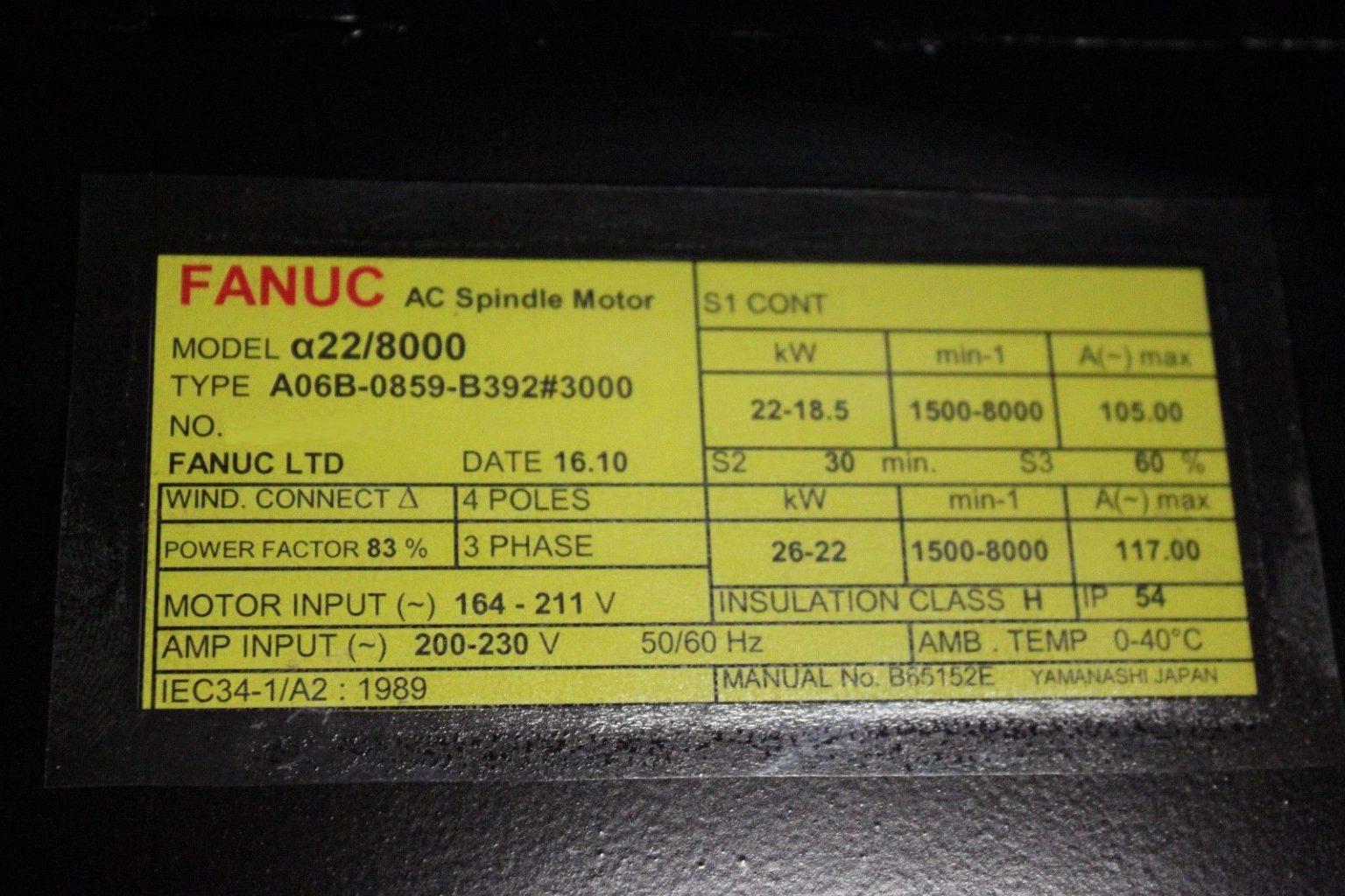 Fanuc A06B-0859-B392#3000 *1 YEAR WARRANTY* | General Servo & Spindle ...