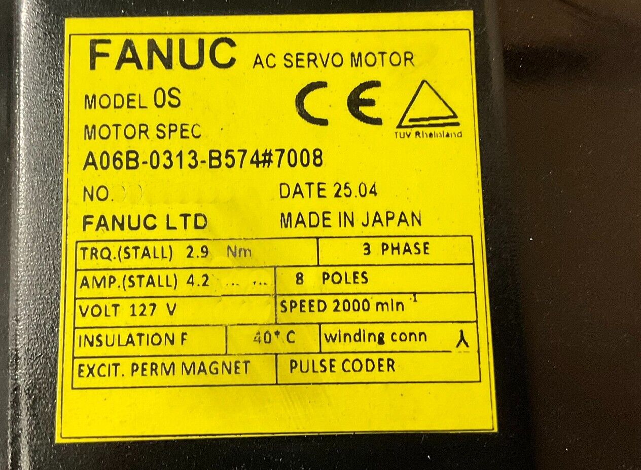 Fanuc A06B-0313-B574#7008 AC MOTOR *1 YEAR WARRANTY* | General Servo & Spindle Motors