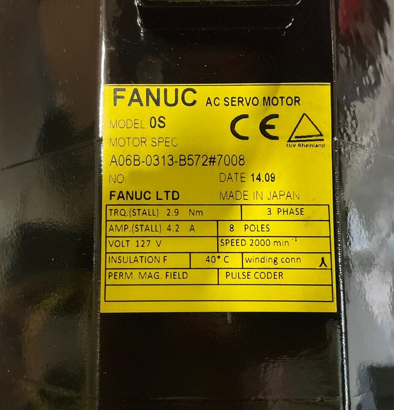 Fanuc A06B-0313-B572#7008 AC MOTOR *1 YEAR WARRANTY* | General Servo & Spindle Motors