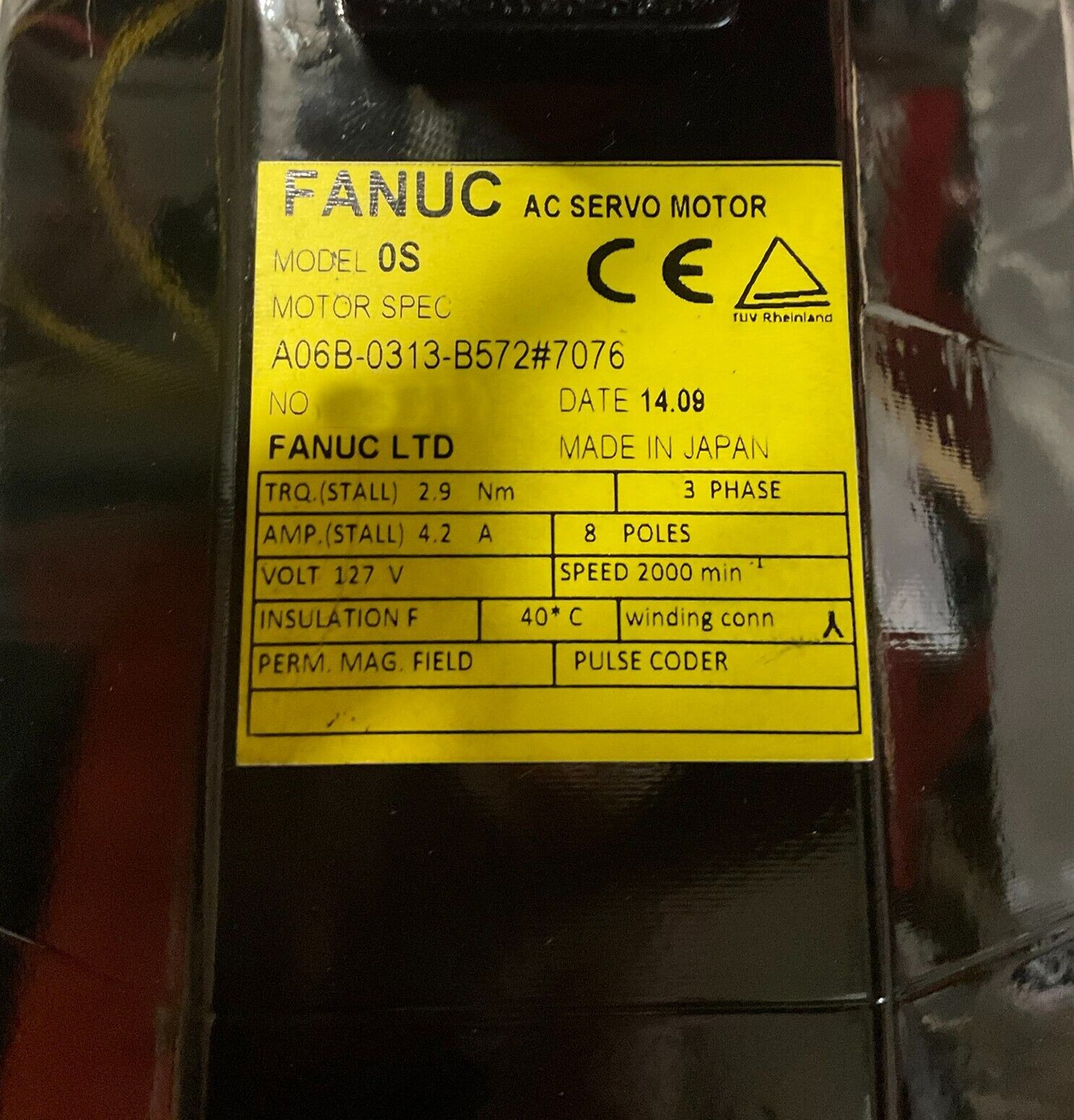 Fanuc A06B-0313-B572#7076 AC MOTOR *1 YEAR WARRANTY* | General Servo & Spindle Motors